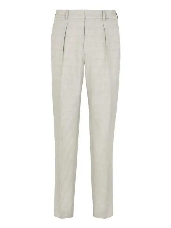 Fendi Beige Jacquard Fabric Trousers - White