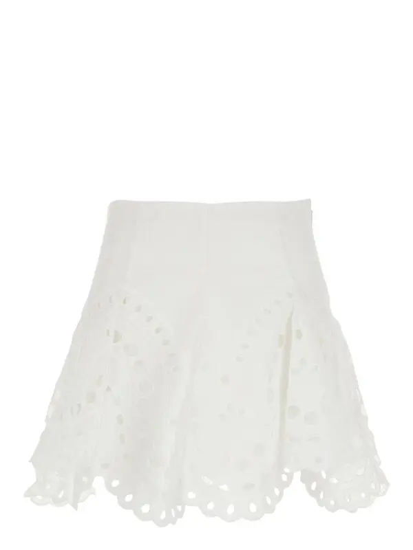 Charo Ruiz Ibiza Broderie Mini Skirt - White