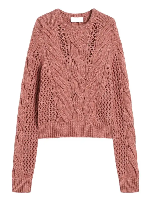 Sportmax Crewneck Jumper With Woven Pattern - Pink