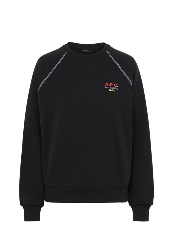 A.p.c. Logo Embroidered Crewneck Sweatshirt - Black