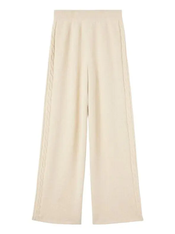 Loro Piana Rib-knitted Elastic Waist Casual Pants - Cream