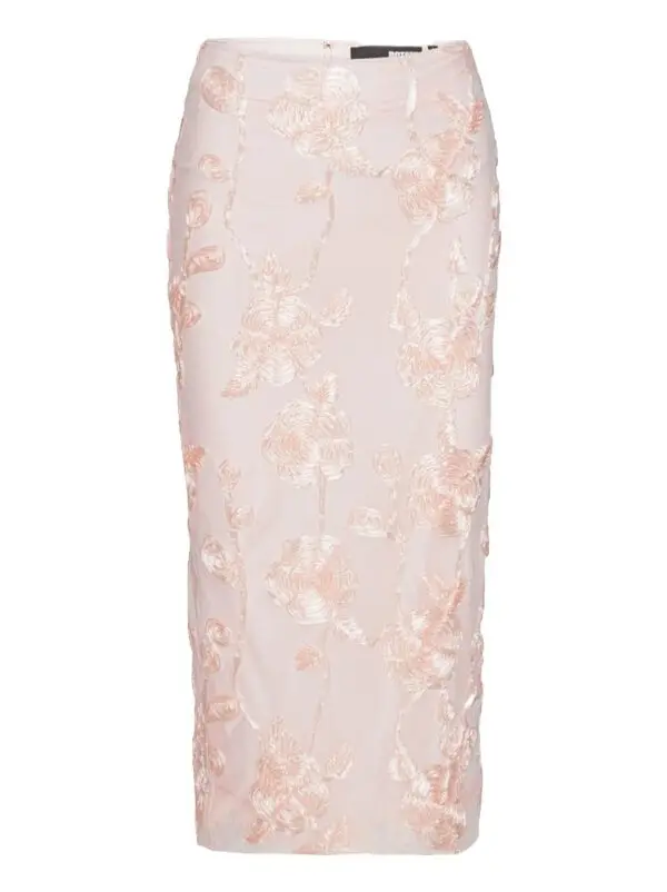 ROTATE BY BIRGER CHRISTENSEN Flower Mesh Pencil Skirt - Light Pink