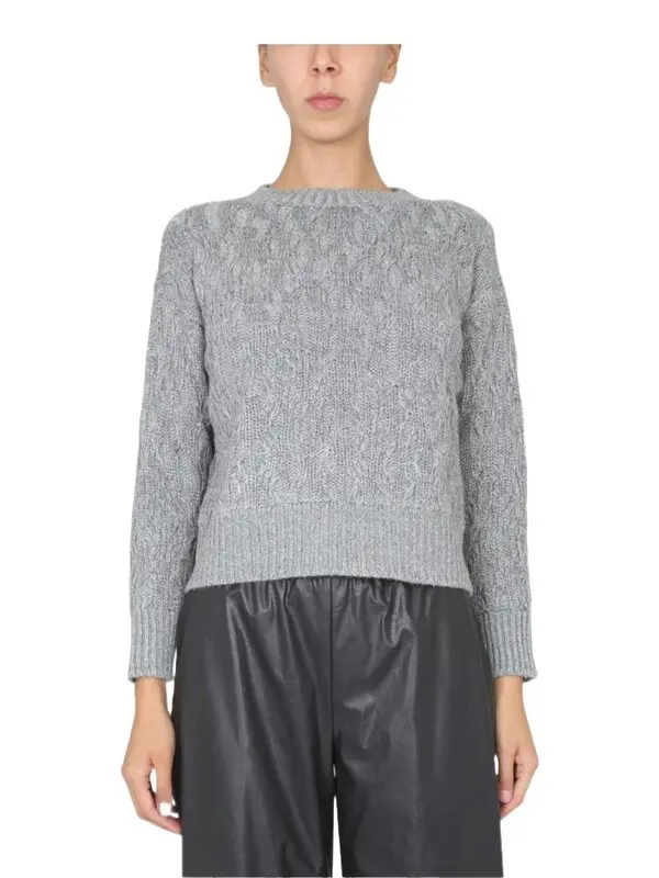 Fabiana Filippi Lurex Detailed Cable Knitted Jumper - Gray