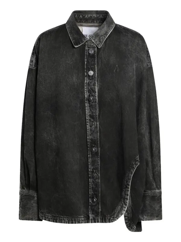 Attico Diana Embroidered Logo Shirt - Black