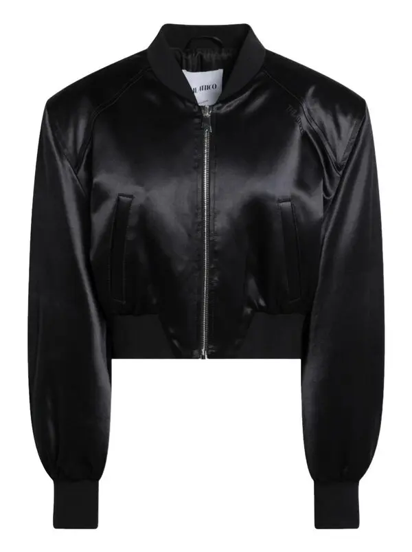 Attico Zip Bomber Jacket - Black