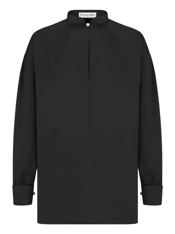 Dior Long Sleeve Blouse With Cd Signature - Black