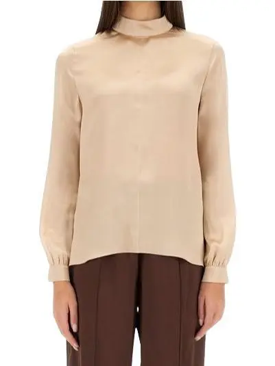 TOM FORD Satin Top With Button Cuffs - Nude