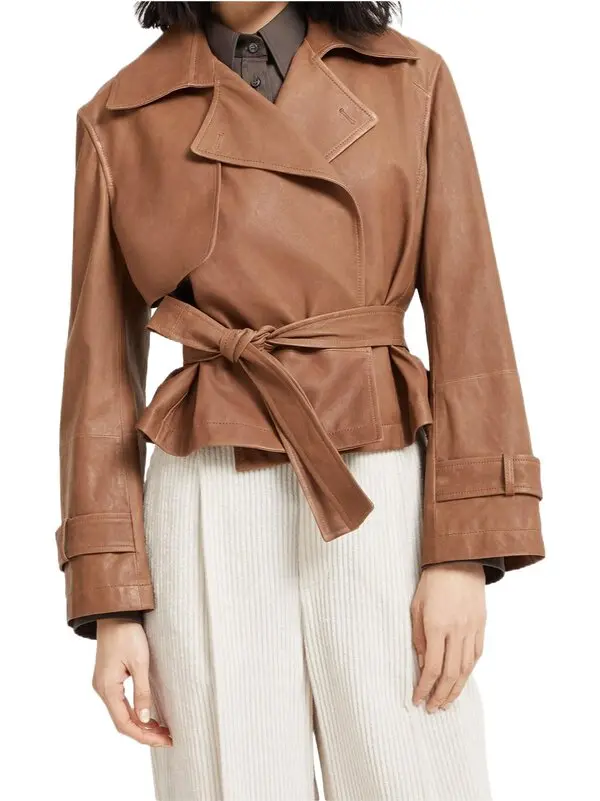 Brunello Cucinelli Cropped Trench Jacket - Brown