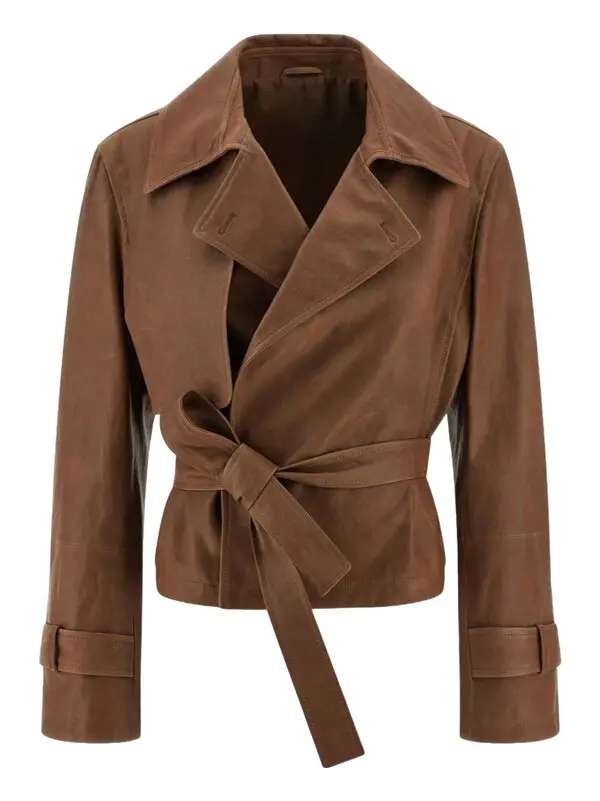Brunello Cucinelli Cropped Trench Jacket - Brown