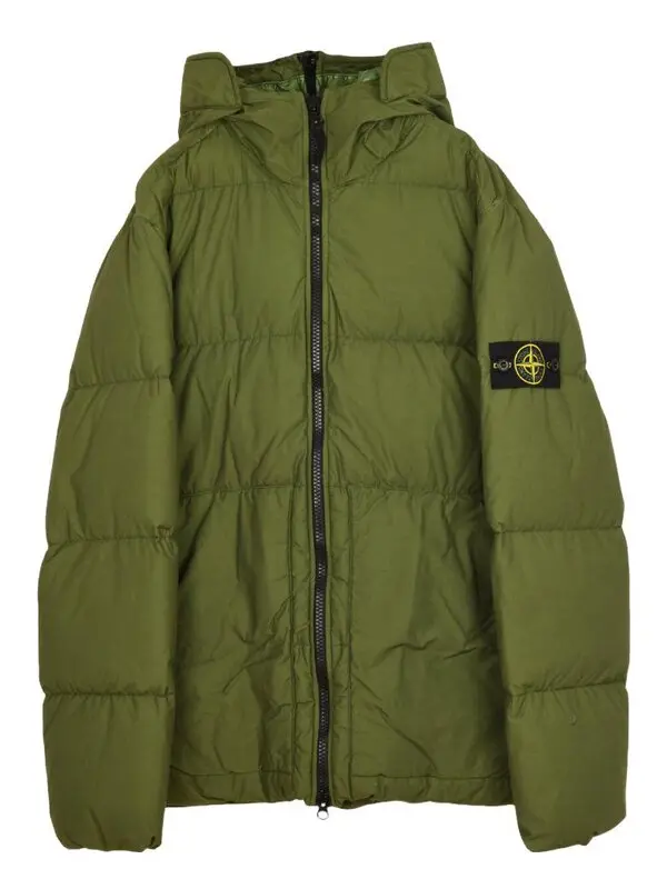 Stone Island Compass Patch Puffer Jacket - Olive Green