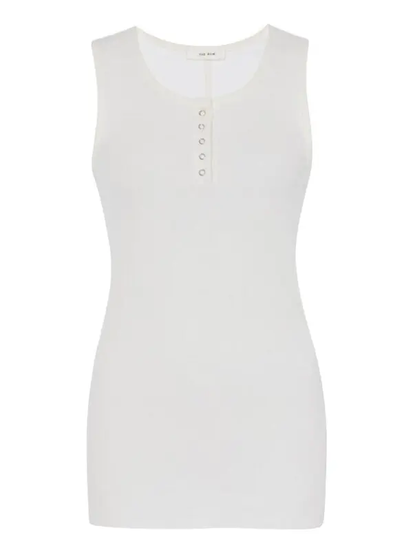 THE ROW Mansel Ribbed Sleeveless Tank Top - White