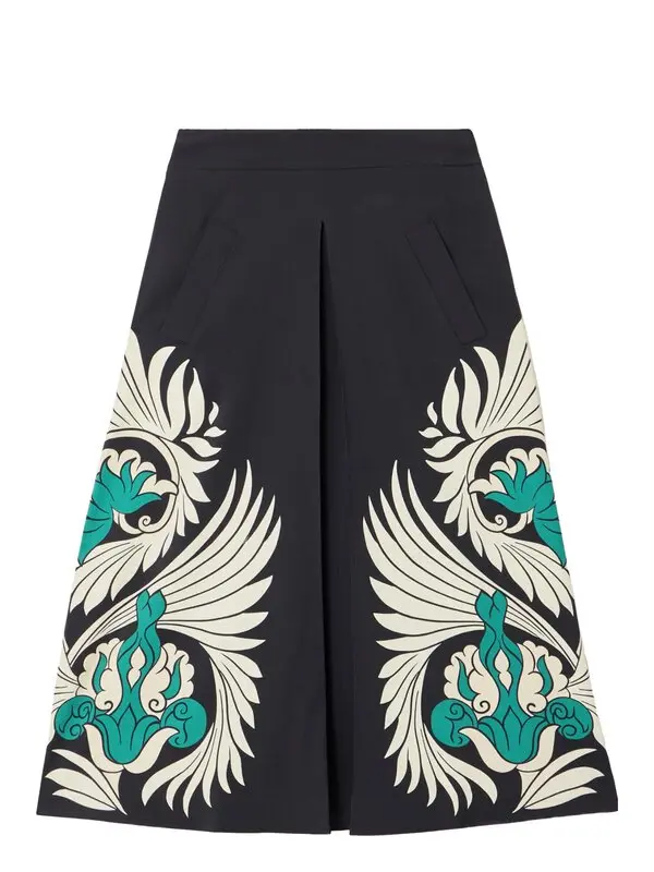 La DoubleJ Santa Monica Graphic-print Midi Skirt - Black