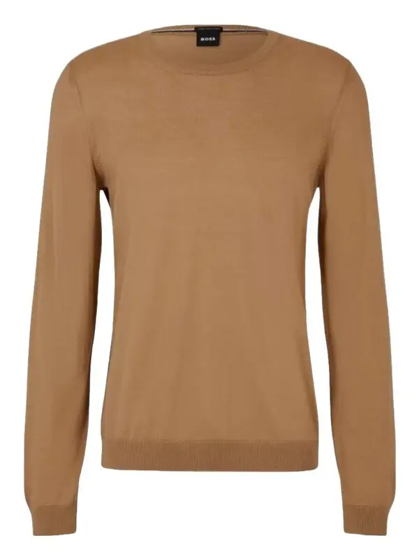 Hugo Boss Crewneck Knitted Jumper - Brown