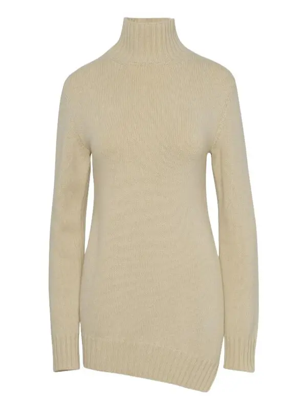 JIL SANDER High-neck Knitted Jumper - Nude