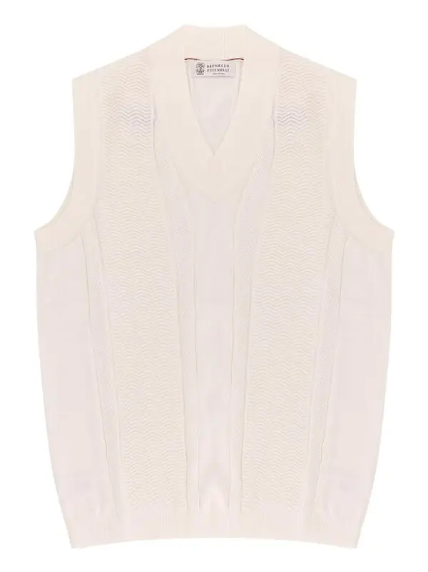 Brunello Cucinelli V-neck Knitted Vest - Pink