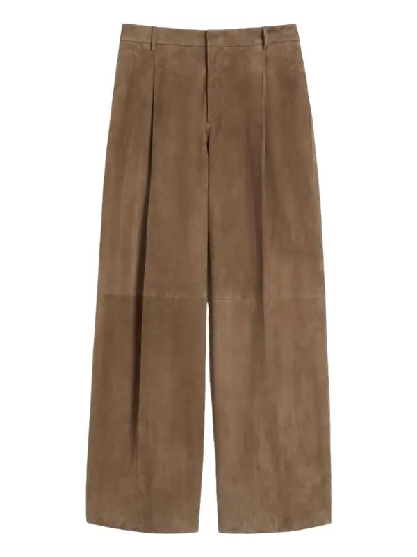 Max Mara Brando Pleat Detailed Trousers - Brown