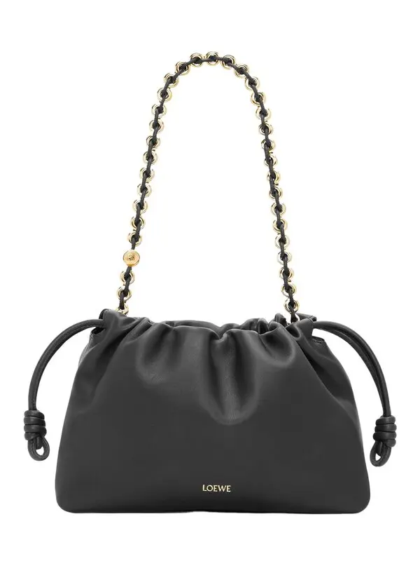 Loewe Flamenco Medium Drawstring Shoulder Bag - Black