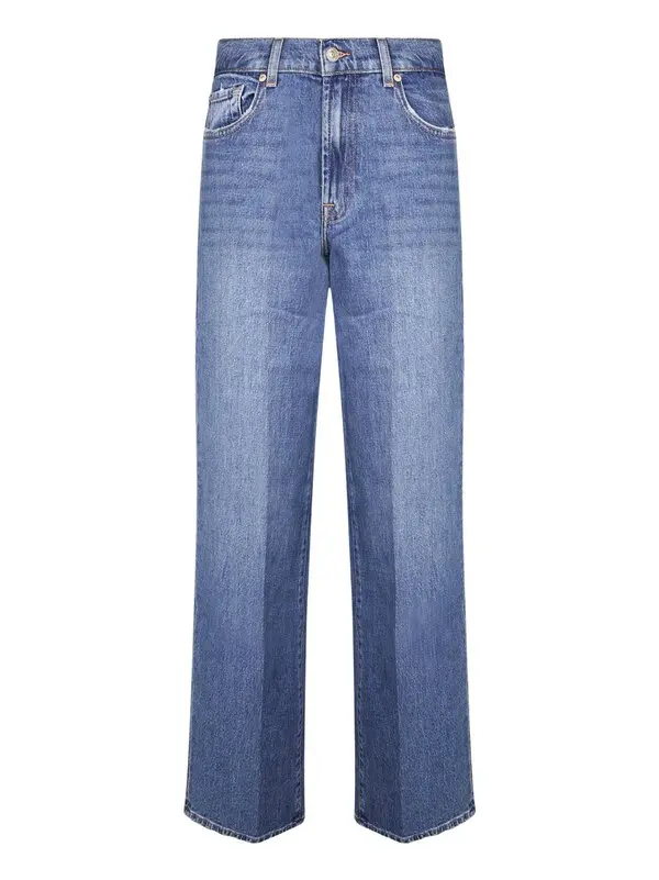 7 For All Mankind Straight-leg Jeans In Medium Wash - Blue