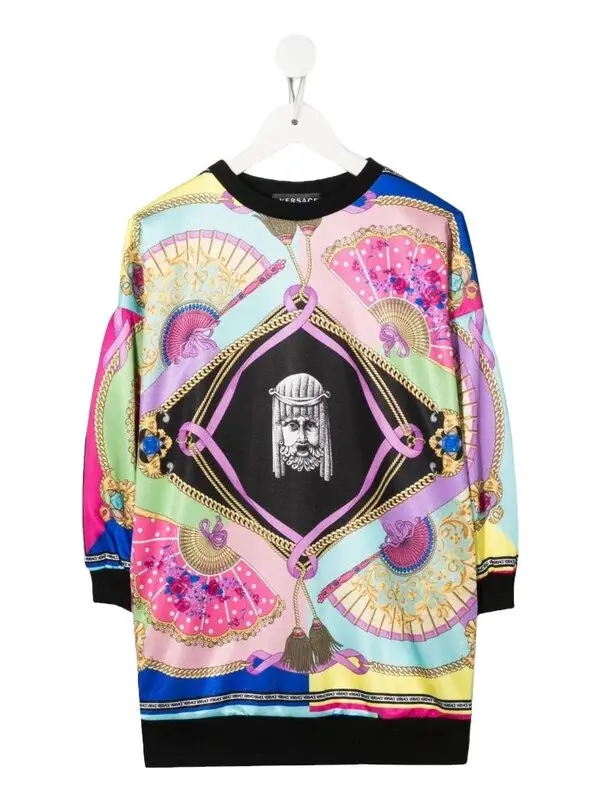 Versace Balloon-sleeve Sweater Dress - Multicolor