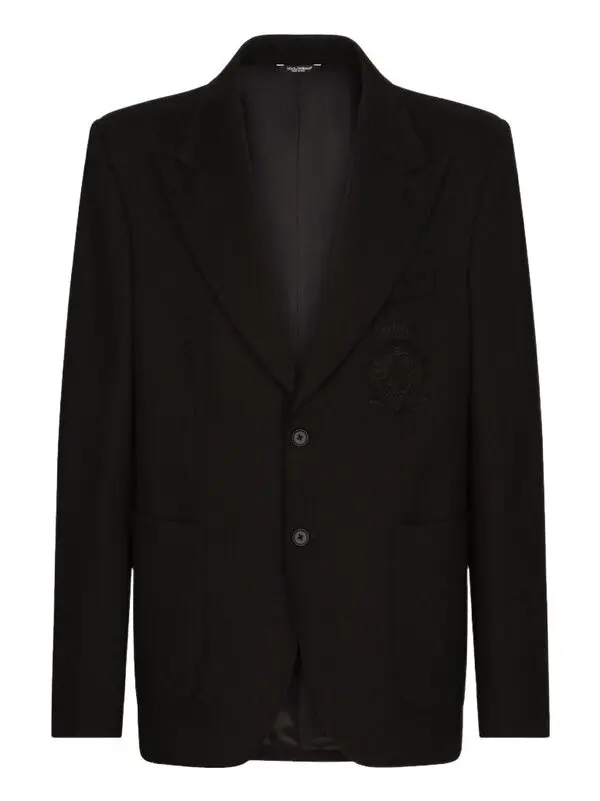 Dolce & Gabbana Dolce Gabbana Single Breasted Tailored Blazer - Black