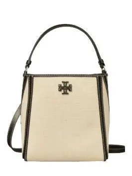 Tory Burch Small Mcgraw Canvas Bucket Bag - Nude