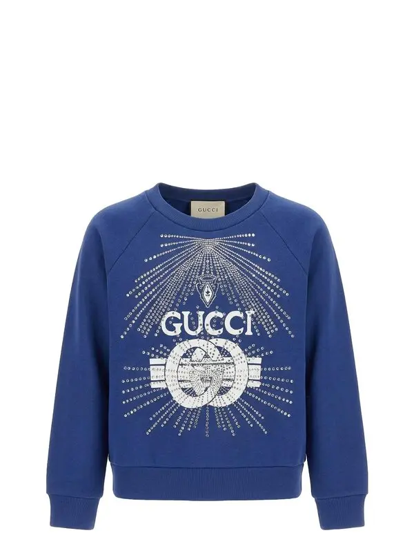 Gucci Embellished Logo Sweatshirt - Blue
