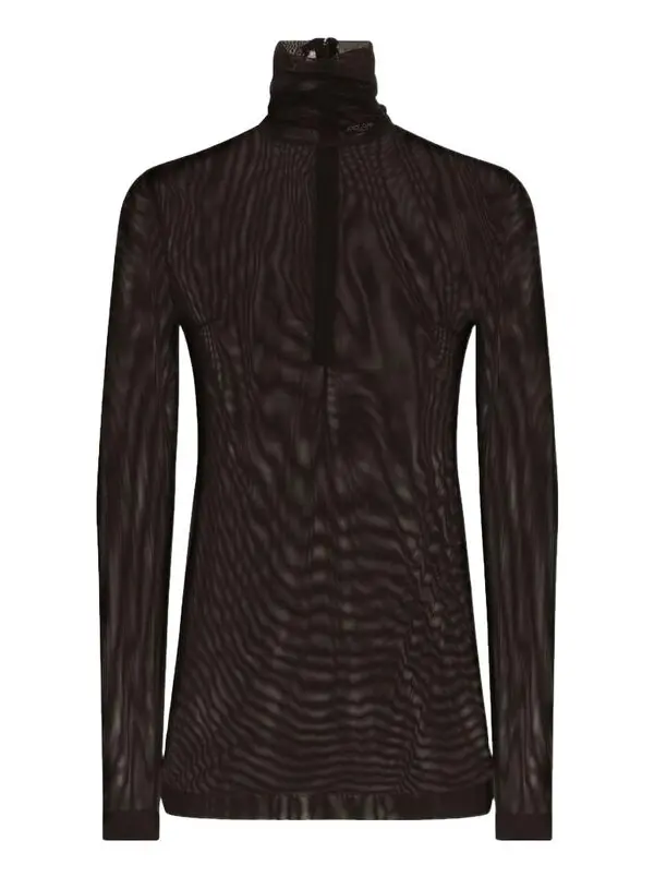 Dolce & Gabbana Sheer Long-sleeved Top - Black