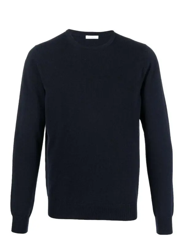 Malo Crewneck Knitted Jumper Cashmere - Black