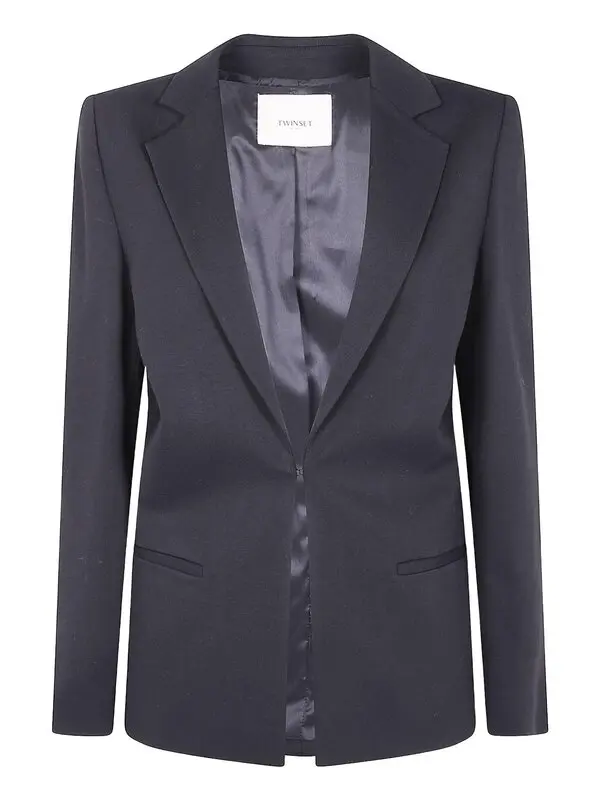 TWINSET Single-breasted Blazer With Notched Lapel - Black