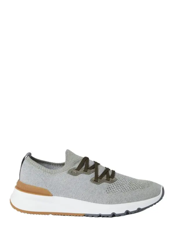 Brunello Cucinelli Knitted Low-top Sneakers - Gray