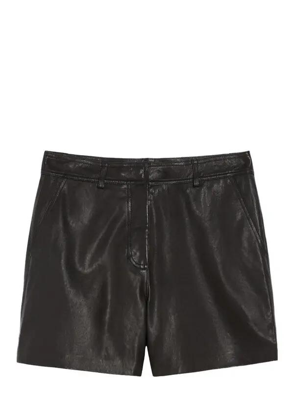 Max Mara Leather Shorts - Black
