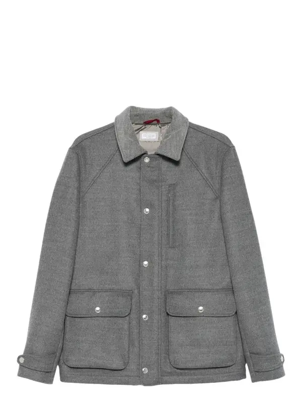 Brunello Cucinelli Flap-pocket Wool Jacket - Grey