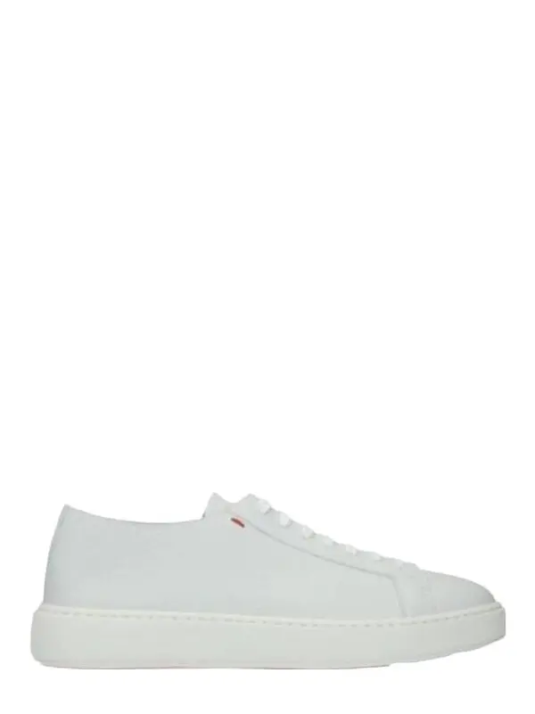 Santoni Round Toe Lace-up Sneakers - White