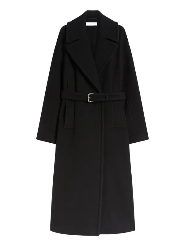 Sportmax Zebra Belted Long Coat - Black