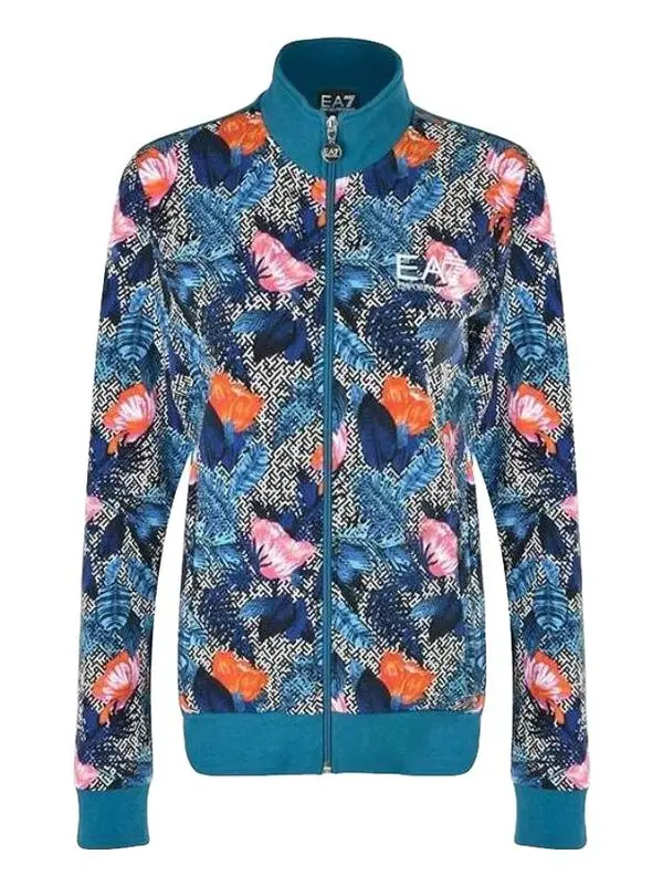 Emporio Armani Printed Zip-up Track Jacket - Blue