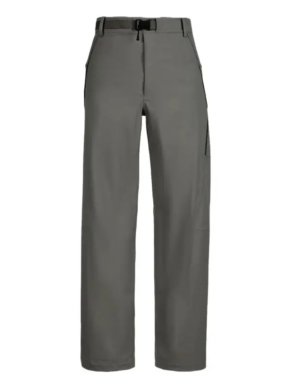C.P. COMPANY Straight Leg Trousers With Logo Detail - Black