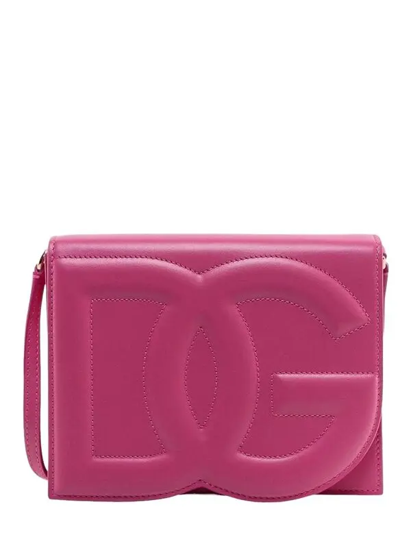 Dolce & Gabbana Logo Embossed Crossbody Bag - Pink