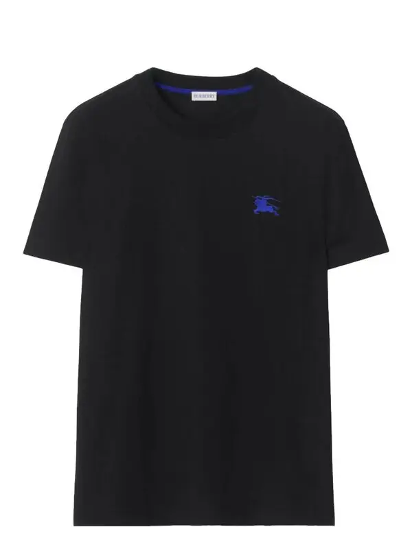 Burberry Logo Embroidered Crewneck T-shirt - Black
