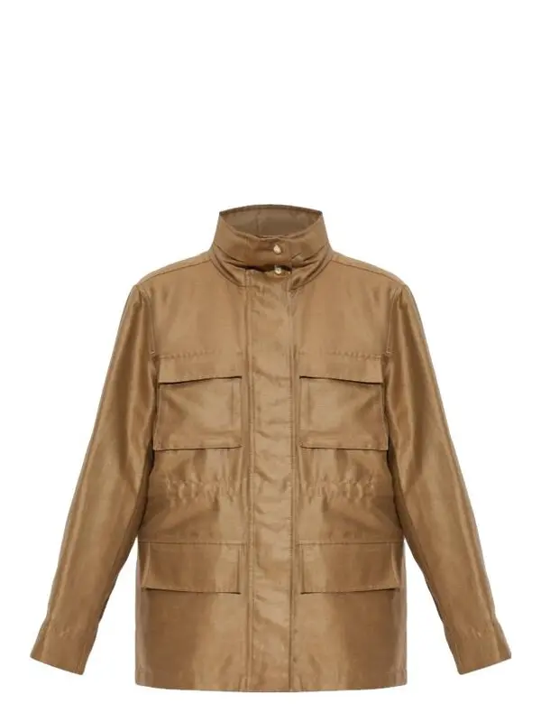 Moncler High Neck Agax Jacket - Beige