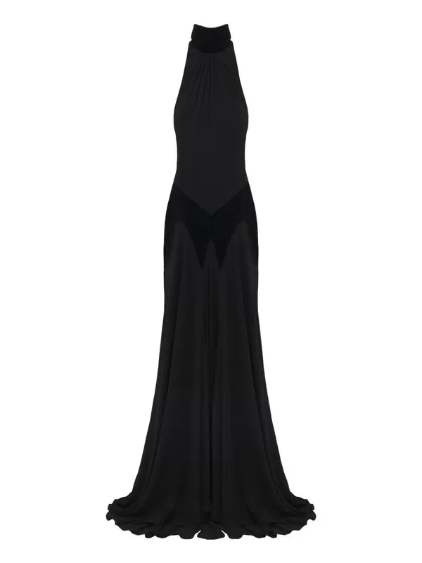 Alexander McQueen Georgette Sleeveless Evening Dress - Black