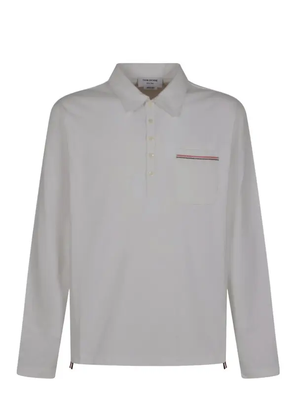 Thom Browne Long-sleeve Polo Shirt - White
