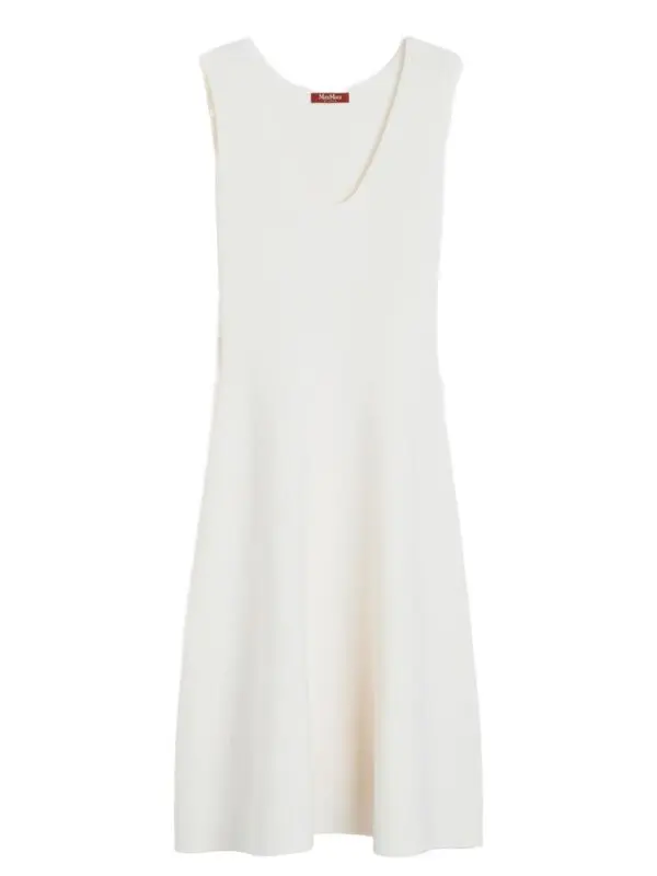 Max Mara Stretch Viscose Calf-length Dress - White
