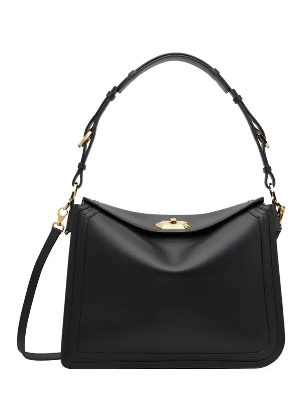 LANVIN Compagnon Asymmetrical Shoulder Bag - Black
