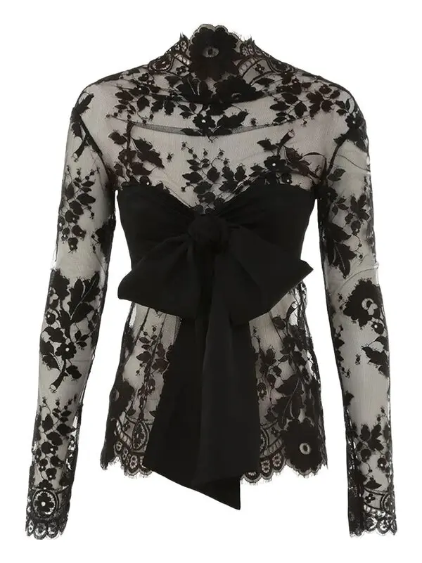 Zimmermann Lace Corset Bodice With Bow Detail - Black