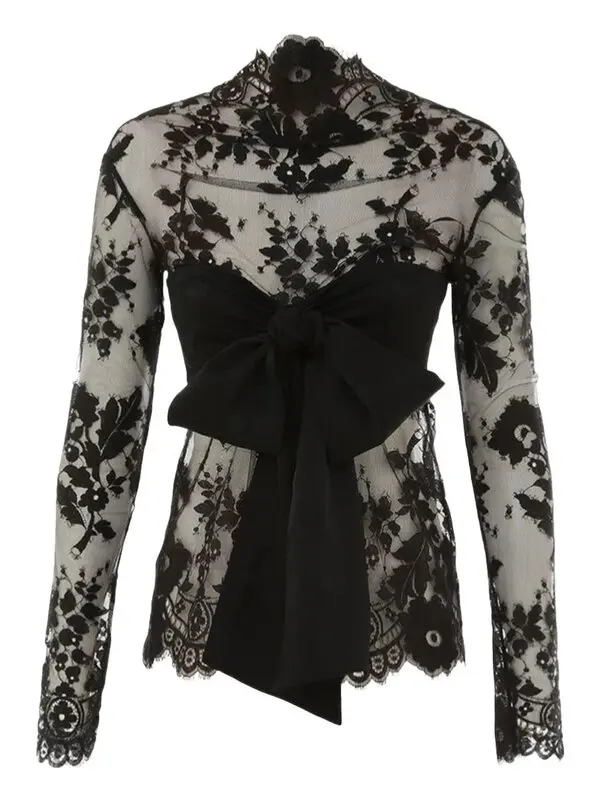 Zimmermann Lace Corset Bodice With Bow Detail - Black