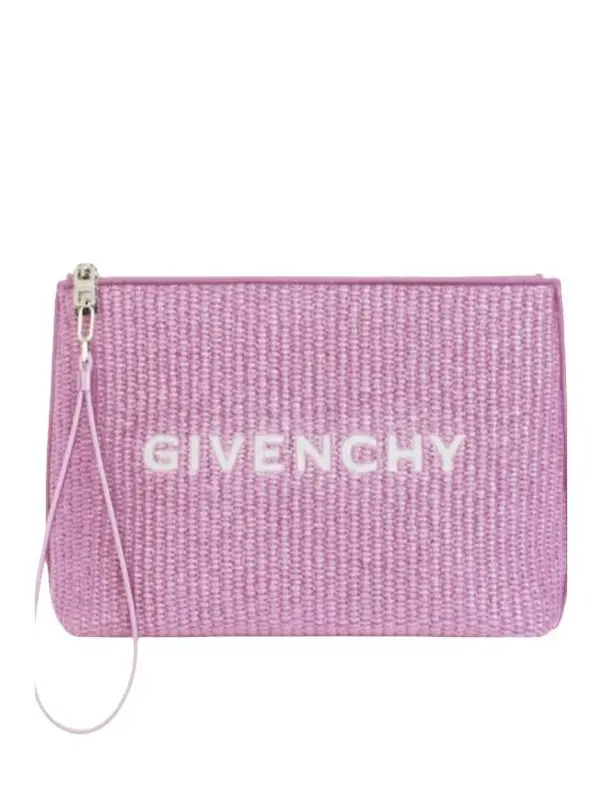 Givenchy Logo Embroidered Zipped Travel Pouch - Orchid