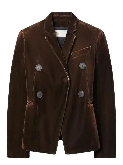 Tory Burch Velvet Blazer - Dark Brown