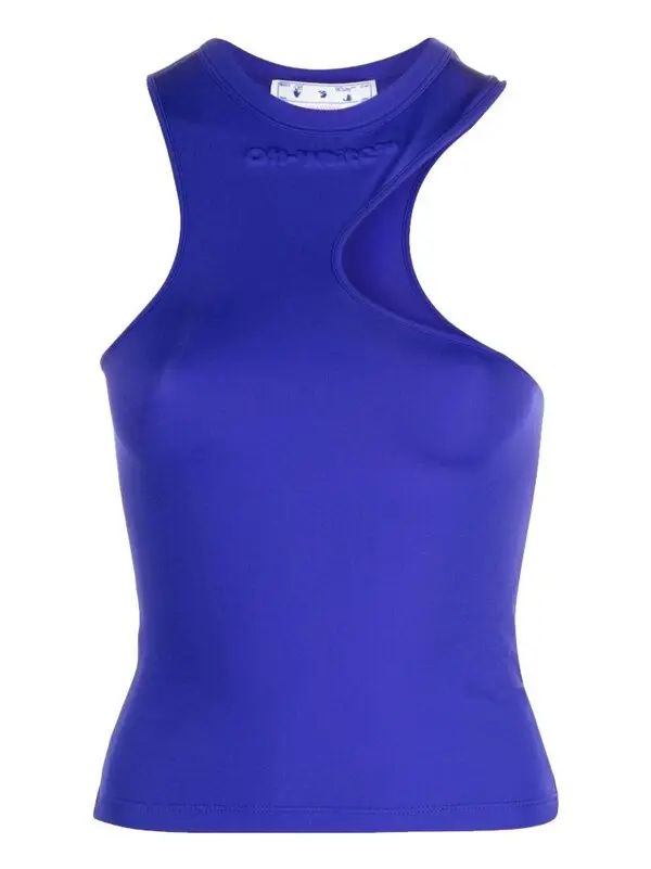 Off-White Asymmetrical Logo Tank Top - Blue