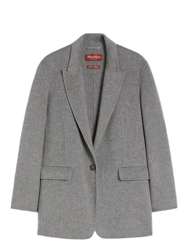 Max Mara Wool And Silk Double-cloth Blazer - Medium Gray