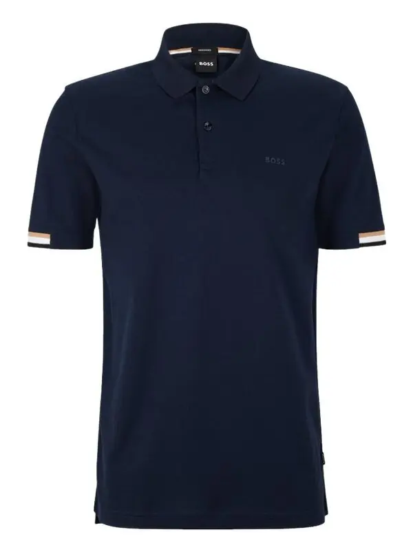 Hugo Boss Rubberized Logo Regular-fit Polo Shirt - Black